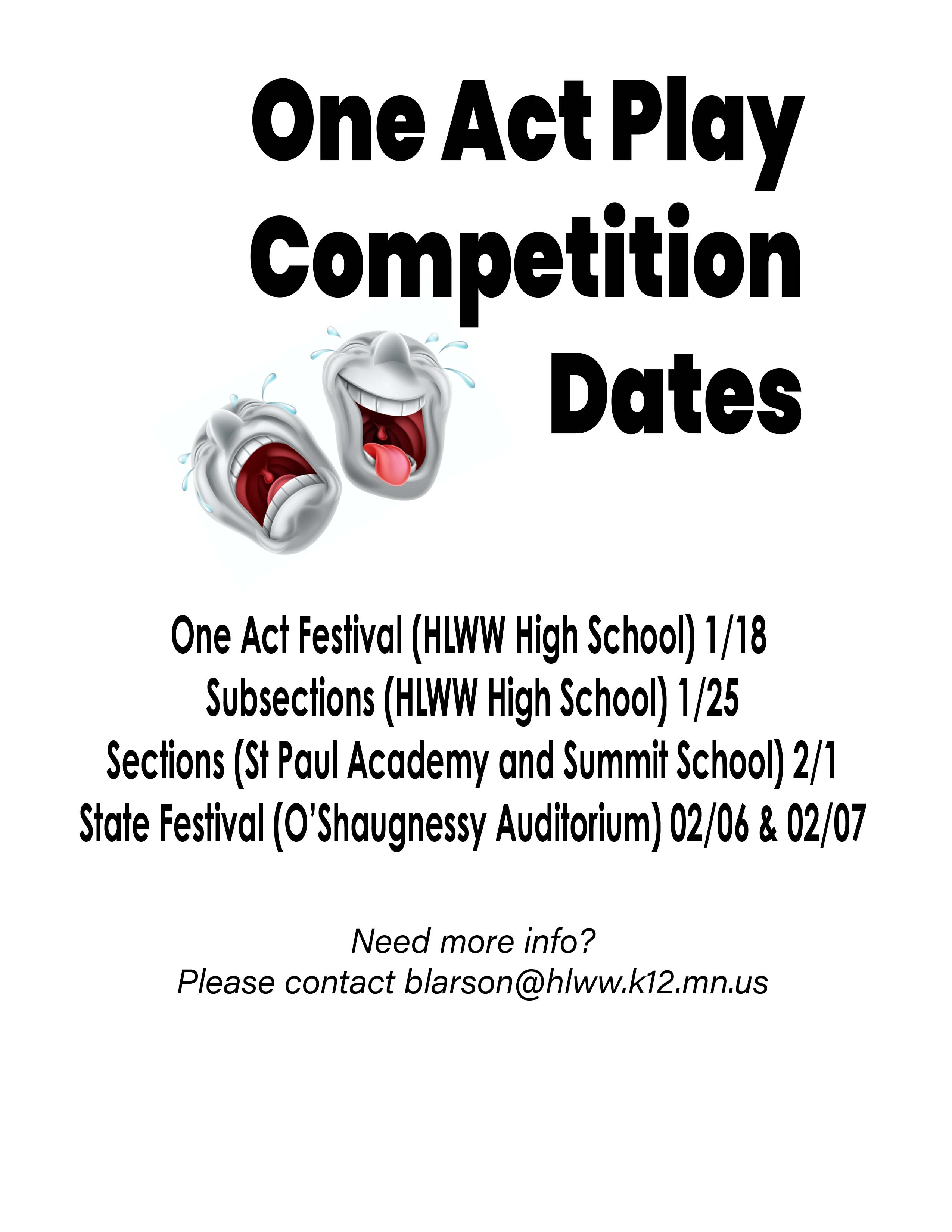 2025 One Act Play – Theatre Arts in the HLWW Community